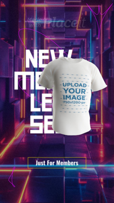 Placeit - 3D Round-Neck Tee Video for a Gaming Merch Ad