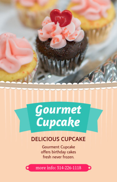 Placeit - Flyer Template with Blue Theme for Cupcake Shops