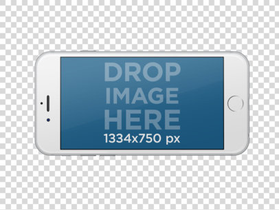Placeit - Mockup of a Black iPhone Floating Over a Transparent Background