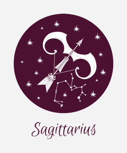 Placeit - Tee Design Maker with Doodle-Style Zodiac Signs