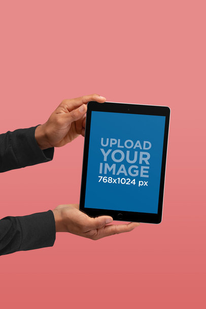 Placeit - Mockup of an iPad Held on a Balcony