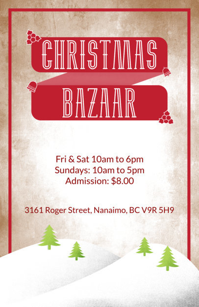 Placeit - Christmas Flyer Template for a Holiday Bazaar with a Winter ...