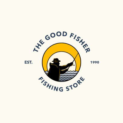 Placeit - Fishing Logo Maker Featuring an Anchor Graphic