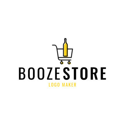 Placeit - Simple Liquor Store Logo Design Template with Cocktail Icons