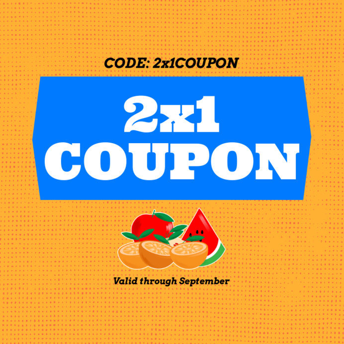 Placeit - BOGO Coupon Design Generator Featuring a Fruits Clipart