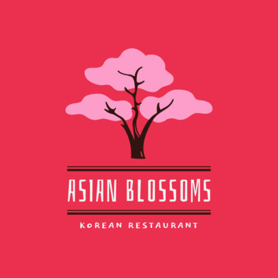 Placeit - Korean Restaurant Logo Maker with a Minimalistic Design