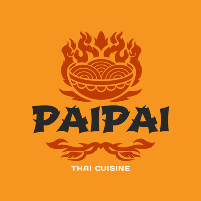 Placeit - Thai Food Logo Generator with a Dish Clipart