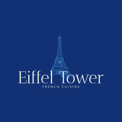 Placeit - French Restaurant Logo Maker Featuring a Crown Frame