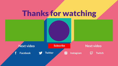 Placeit - Multicolored YouTube End Card Maker with a Modern Design