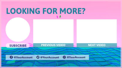 Placeit - Abstract YouTube End Card Maker with Neon Colors