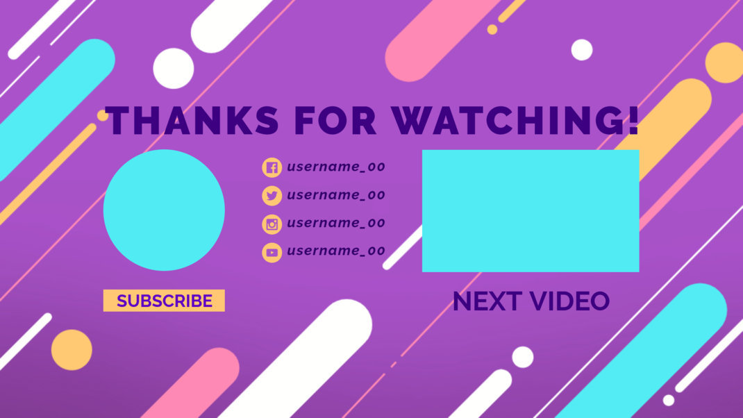 Placeit - Modern YouTube End Screen Design Template with Rounded Shapes