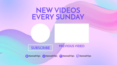 Placeit - Youtube End Card Template with Psychedelic Lines