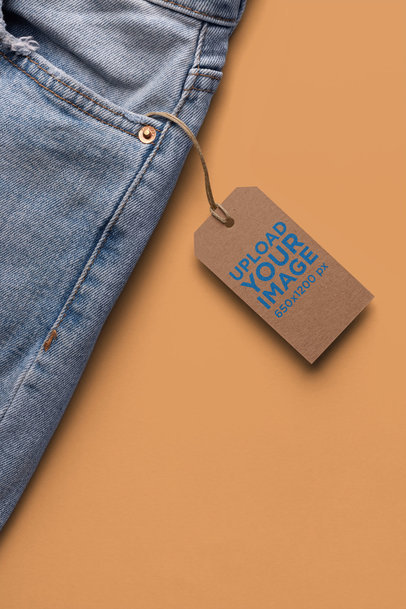 Placeit - Brand Tag Mockup Over a Flat Surface