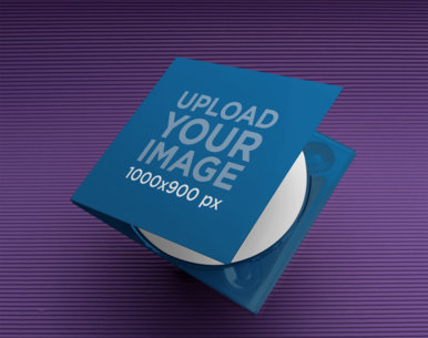 Placeit - Mockup of an Unfolded Digipak with a CD Inside