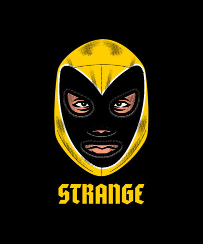 Placeit - T-Shirt Design Template for Masked Fighters Fans