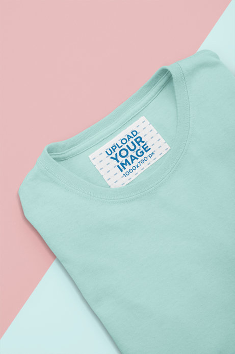 Placeit - Mockup of an Inside Clothing Label on a T-Shirt
