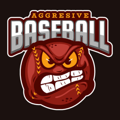 Placeit - Sports Logo Maker Featuring an Aggressive Baseball Ball Graphic