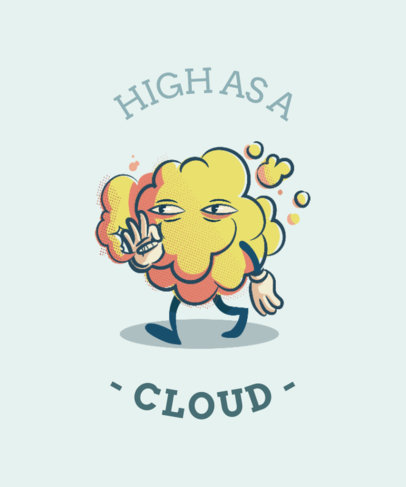 Placeit - Cartoonish Cannabis T-Shirt Design Template with a Bag of Weed