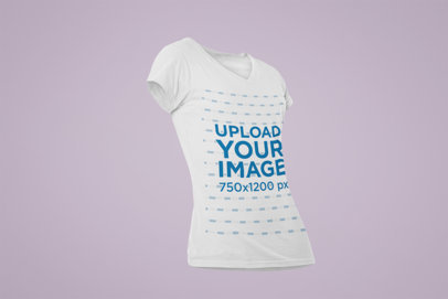 Placeit - Women's V-Neck Tee Invisible Model Mockup