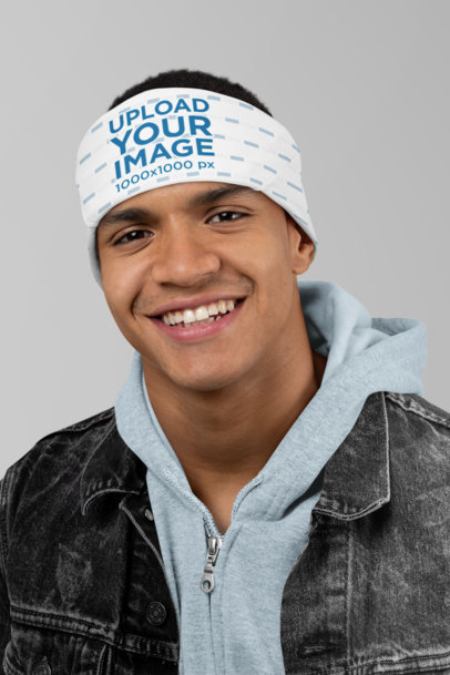 Placeit - Mockup of a Man in a Rocker Style Wearing a Bandana