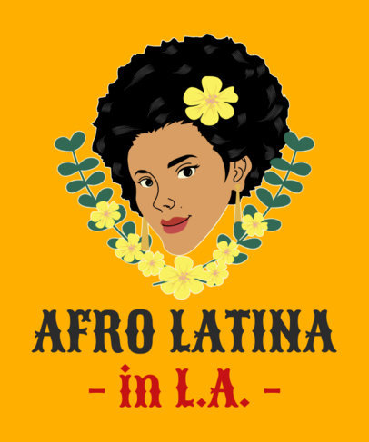 Placeit - T-Shirt Design Creator with a Latina-Pride Theme
