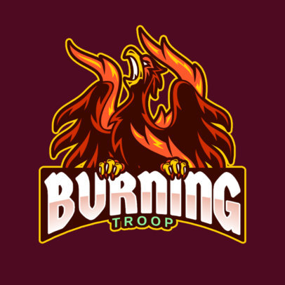 Placeit - Gaming Logo Template Featuring a Burning Phoenix
