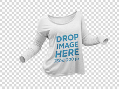 Placeit - Women's V-Neck Tee Invisible Model Mockup