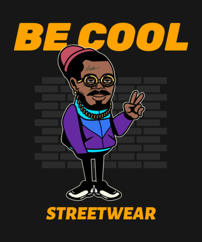 Placeit - T-Shirt Design Creator Featuring a 90's Style Rapper Illustration