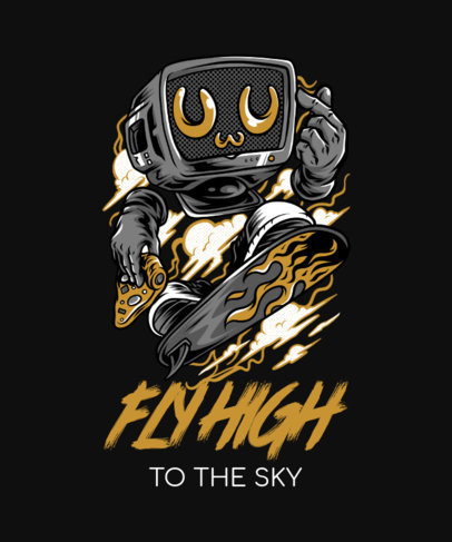 Placeit - Street Art-Style T-Shirt Design Creator Featuring the Surfing God