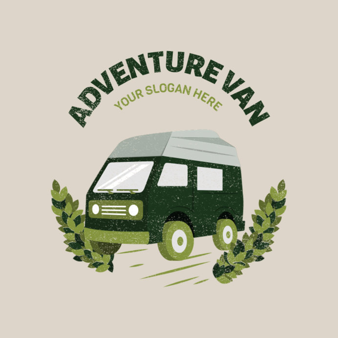Placeit - Van Rental Logo Maker Featuring a Camper Clipart