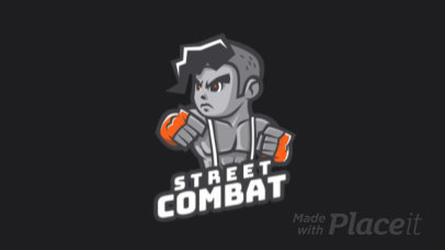 Placeit - Animated Gaming Logo Template Featuring a Street Combat Character