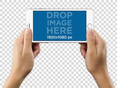 Placeit - iPhone 8 Plus Mockup Held by a Woman In Front of an Orange ...