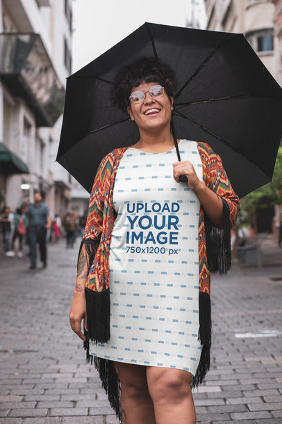 Placeit - Plus Size Racerback Dress Mockup Featuring a Woman at a ...