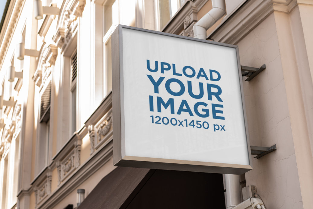 Placeit - Mockup of a Customizable Square Sign