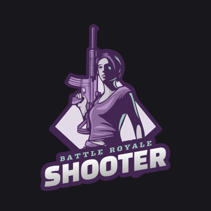 Placeit - Battle Royale-Themed Logo Maker Featuring a Female Character ...
