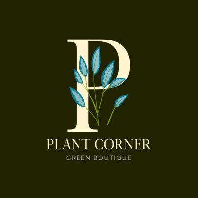 Placeit - Plant Shop Logo Maker Featuring Botanical Alphabet Letters