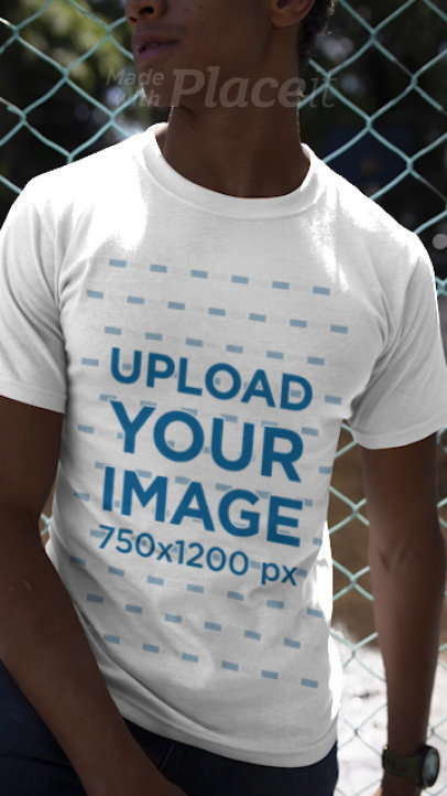 Placeit - Stop Motion Video of a Man Modeling a T-Shirt