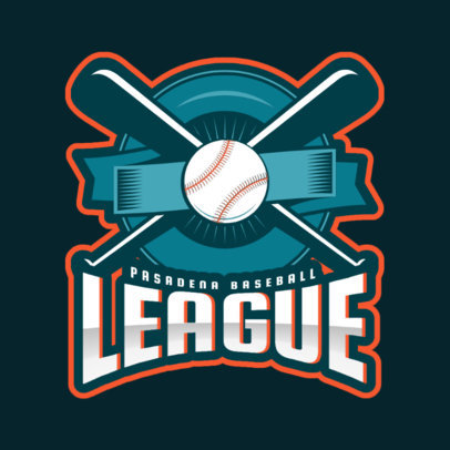Placeit - Sports Logo Maker Featuring an Emblem with Baseball Bats