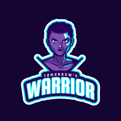 Placeit - Logo Creator for Artists with a Female Character and a Neon Mask