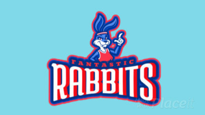 Placeit - Sports Logo Template Featuring a Bunny Character Graphic