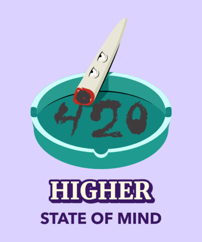 Placeit - T-Shirt Design Template Featuring a Marijuana Roll Cartoon