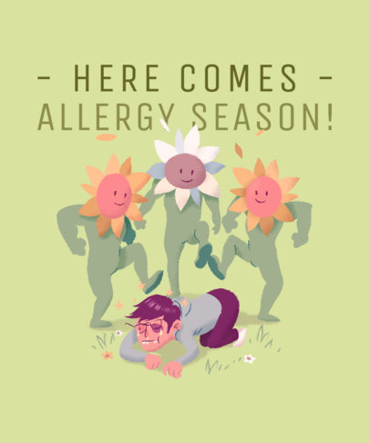 Placeit - T-Shirt Design Template Featuring Funny Spring Allergy ...