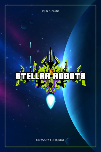 Placeit - Sci-Fi Book Cover Generator Featuring a Space Rocket Graphic