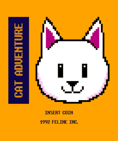 Placeit - Retro T-Shirt Design Template with an 8-bit Clipart