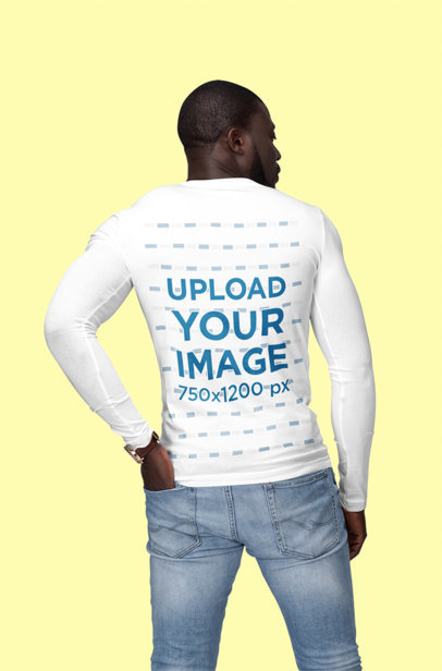 Placeit - Back View Mockup of a Young Man Wearing a Customizable Long ...