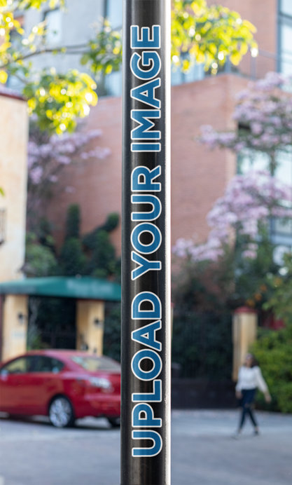 Placeit - Mockup of a Sticker Placed on a Lamp Post