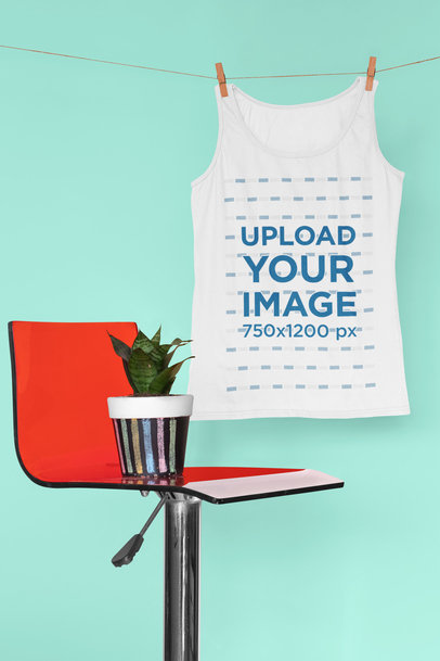 Placeit - Mockup of a Customizable Women's Tank Top Hanging by Summer ...