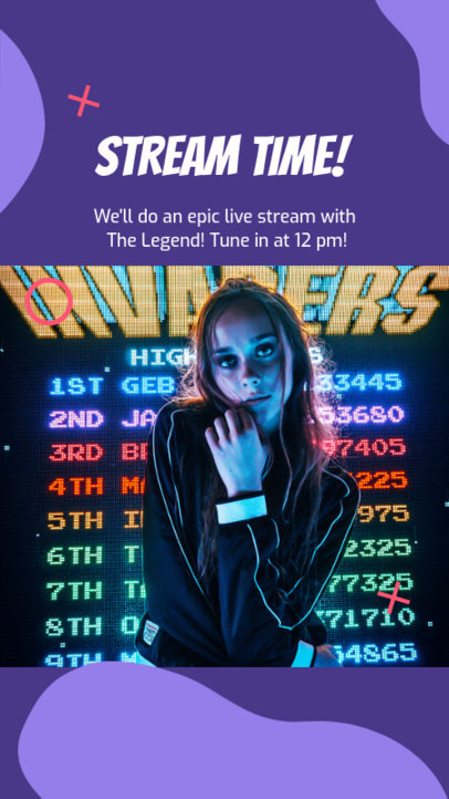 Placeit - Instagram Story Template for a Live Streaming of a Gaming Fanatic