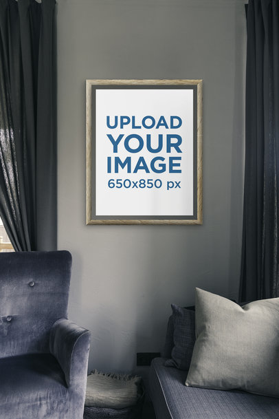 Placeit - Mockup of an Art Print Frame Placed by an Elegant Staircase