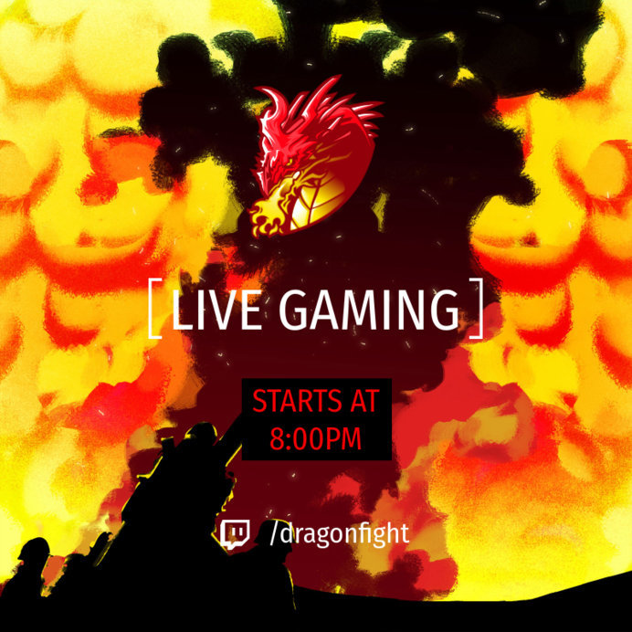 Placeit - Gaming Instagram Post Maker with Flaming PUBG-Inspired Graphics